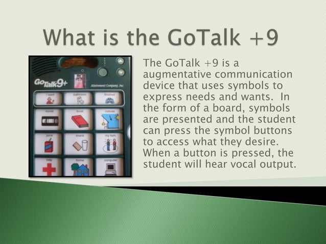 Augmentative Communication GOTALK | PPT