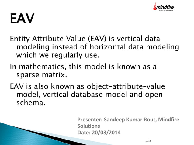 Eav Data Model Concepts | PPT