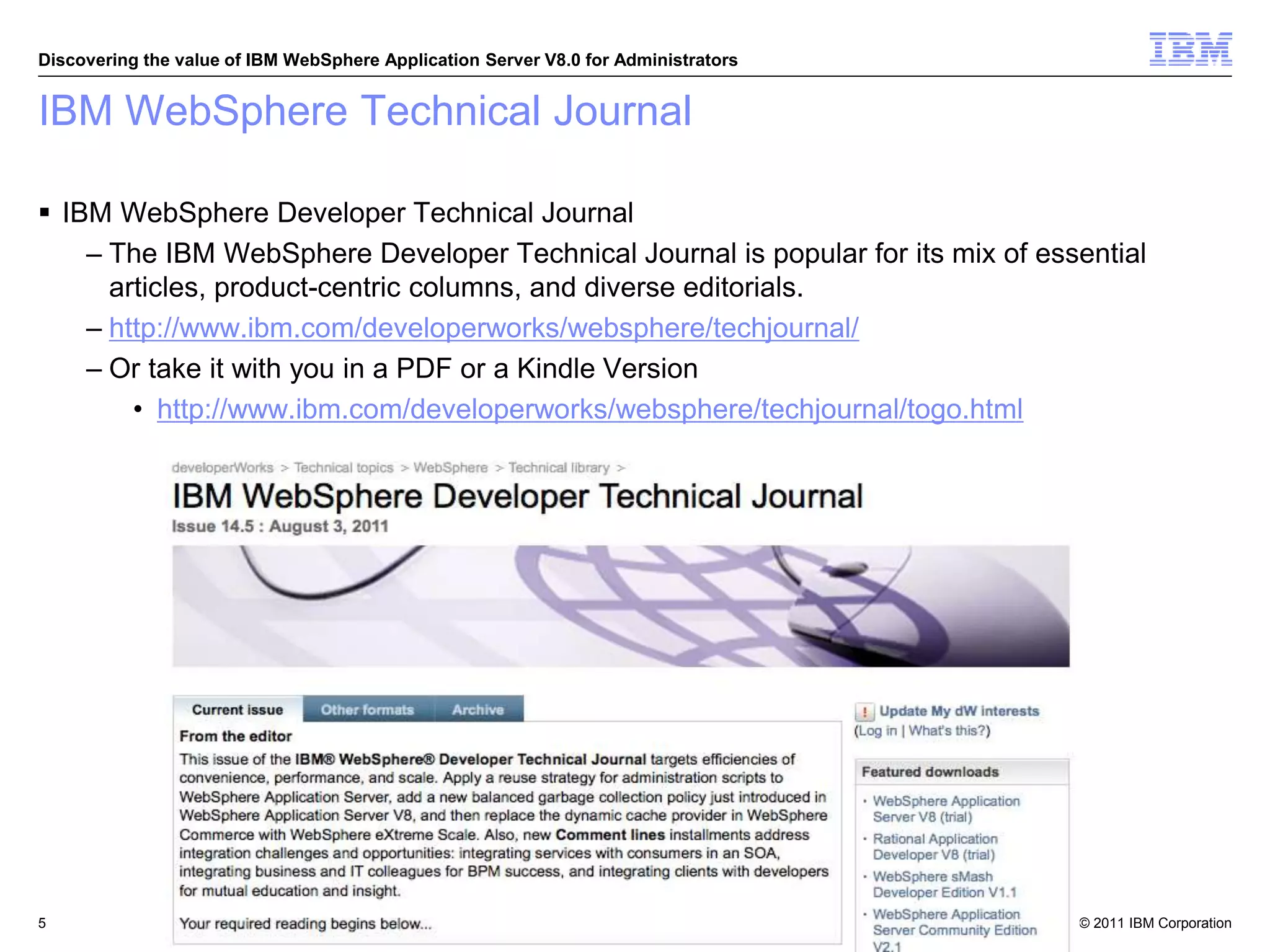 WebSphere Application Server Information Resources | PPTX