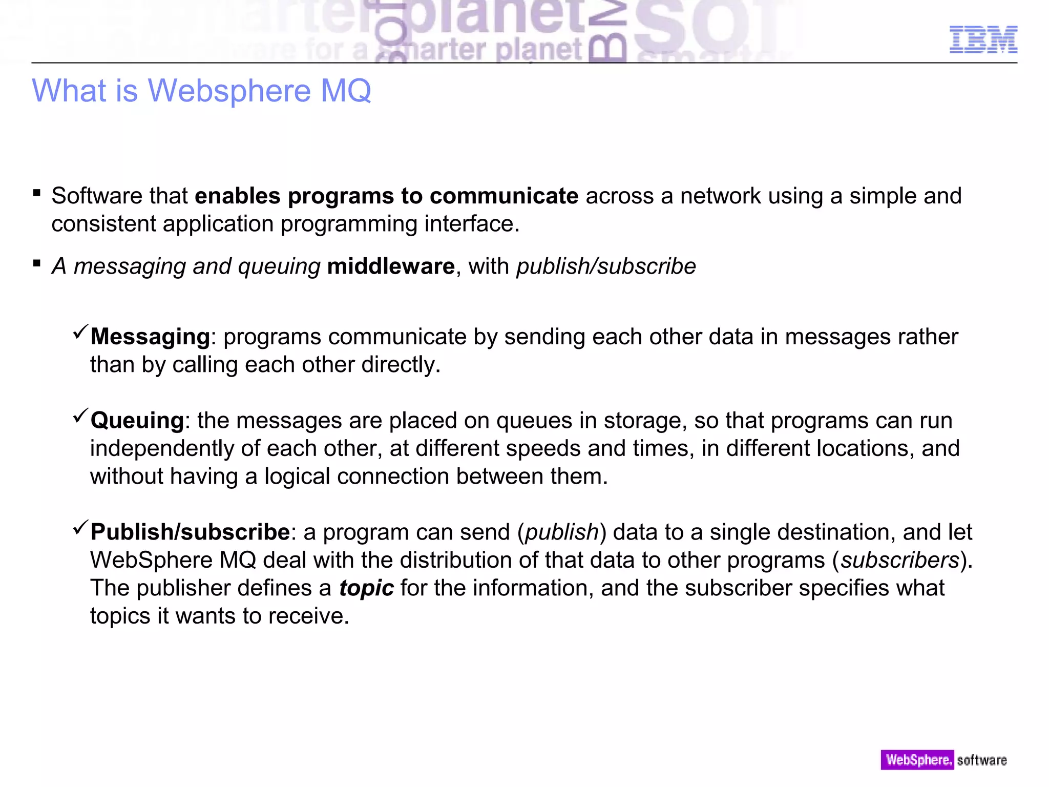 IBM WebSphere MQ Introduction | PPT | Cloud Computing | Internet