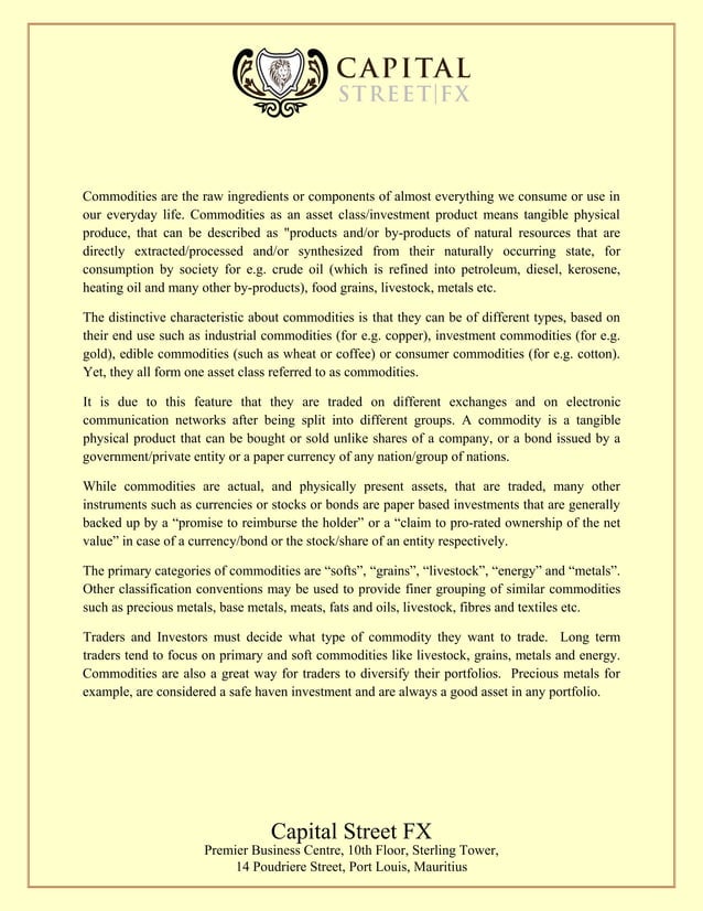 INTRODUCTION TO COMMODITY TRADING | PDF