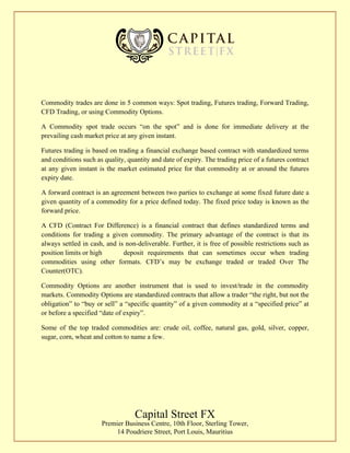 INTRODUCTION TO COMMODITY TRADING | PDF