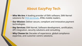 EMV Software Development for POS Terminal, ATMs | PPT