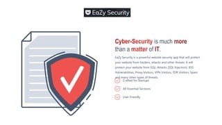 EaZy Security "An introduction to WordPress security plugin" | PPT