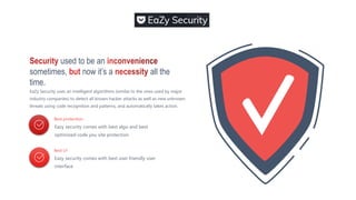 EaZy Security "An introduction to WordPress security plugin" | PPT