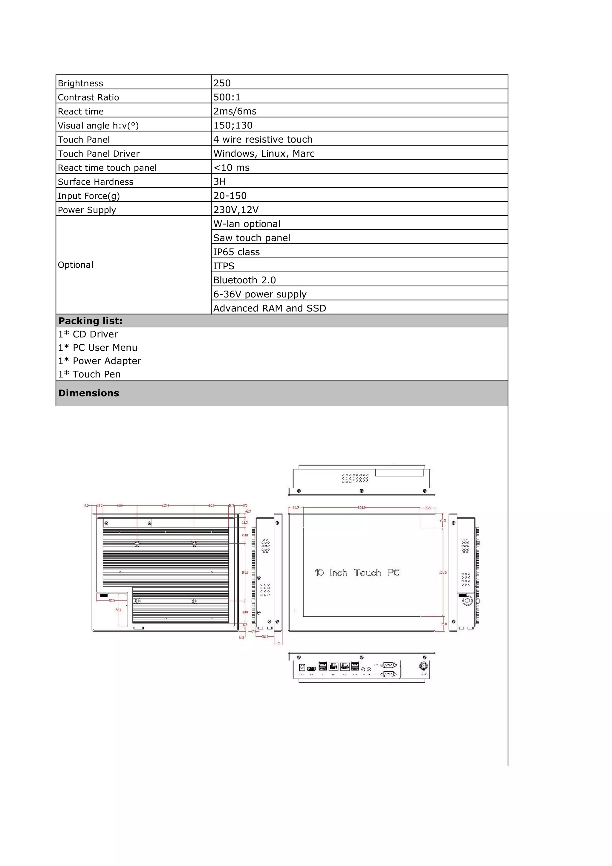 10 inch Intel Atom N2600 Industrial Fanless Touch Screen Panel PC (EB-10PCN) | PDF | Consumer ...