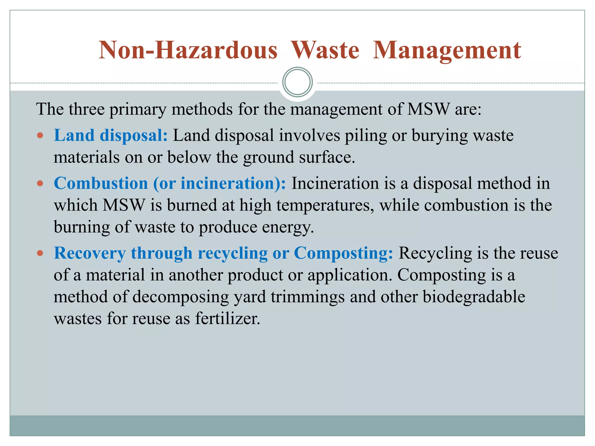 Non Hazardous waste management technologies-environmental biotechnology ...