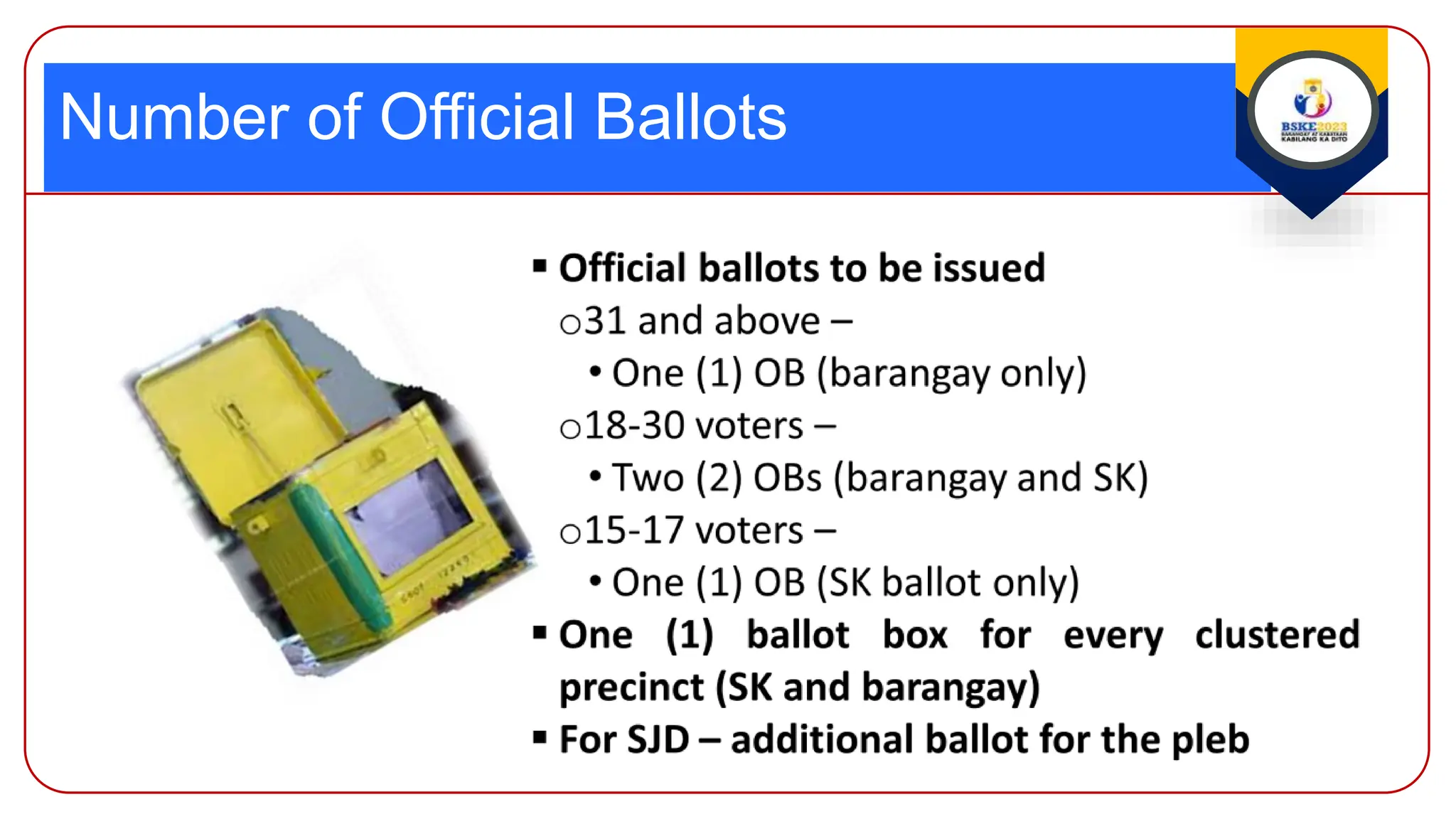 electoral boards presentation for technicalities | PPTX