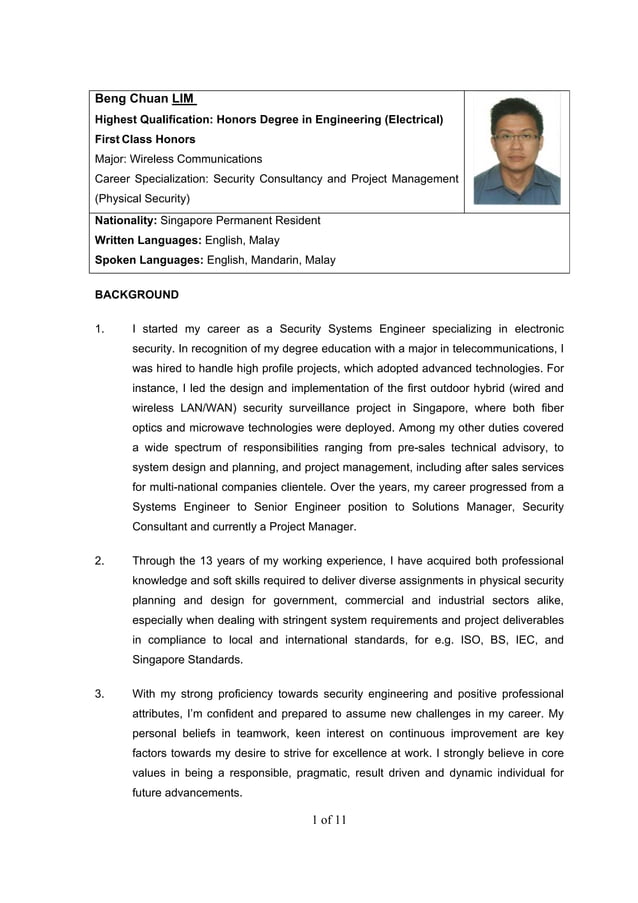 Beng Chuan LIM_February 2016_CV | PDF | Civil Engineering Industry | Industries