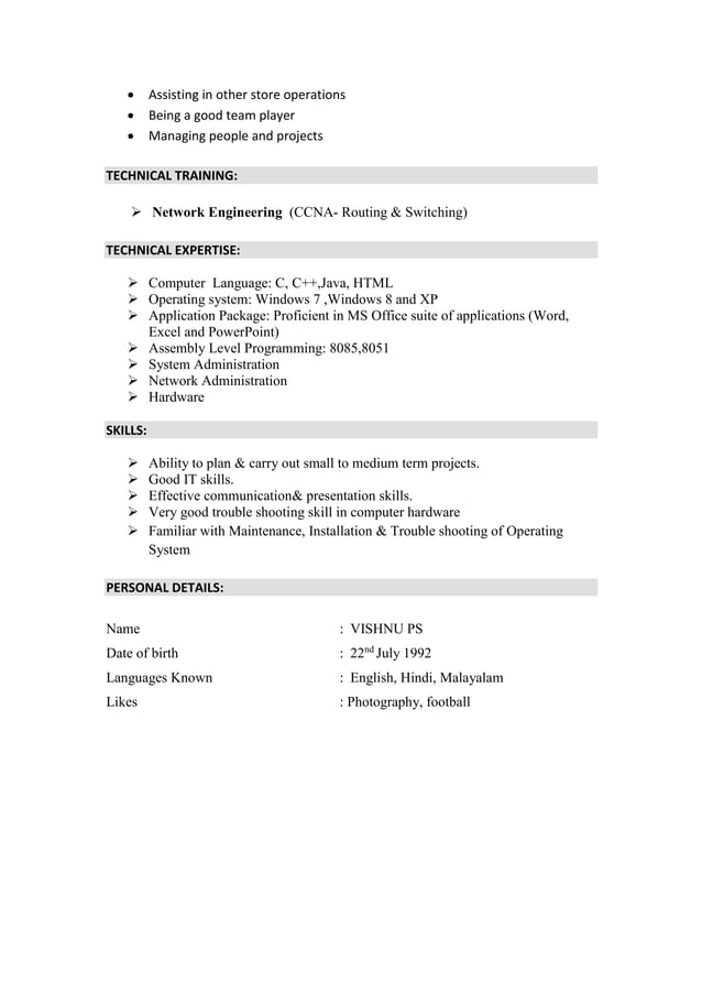 Vishnu CV Pdf | PDF