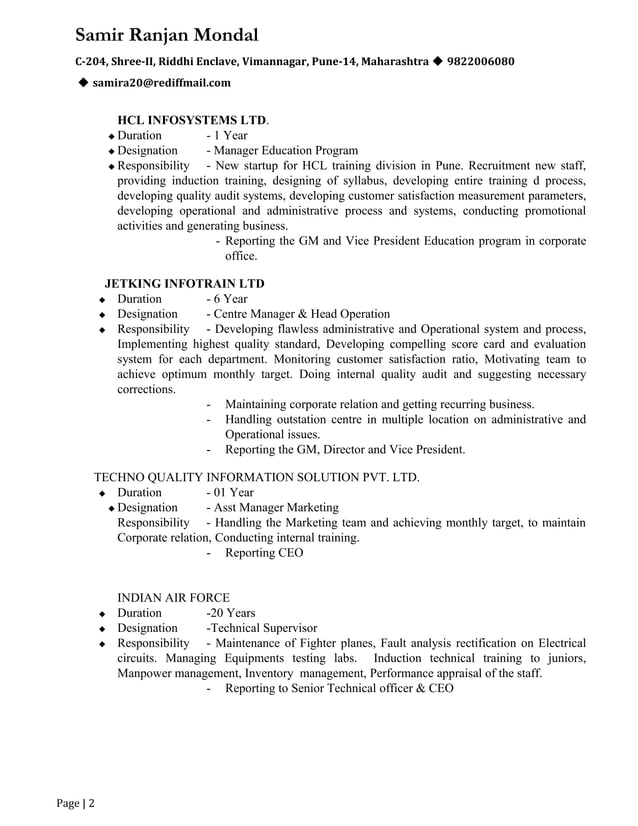 Resume of Samir Mondal | PDF