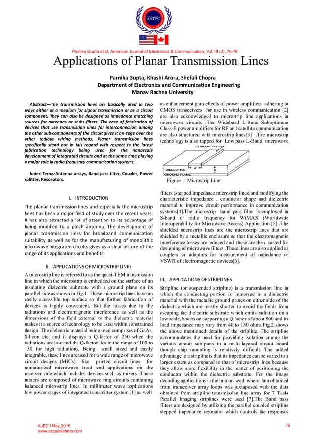 applications of planar transmission lines | PDF | Technology & Computing