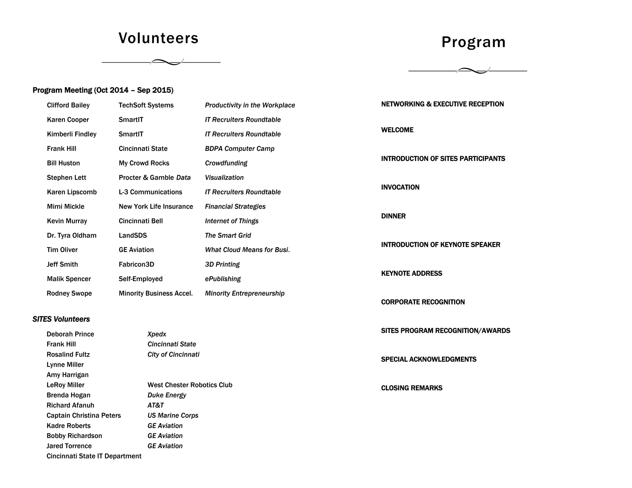 Souvenir Book - 19th Annual BDPA Cincinnati Education Banquet | PPT