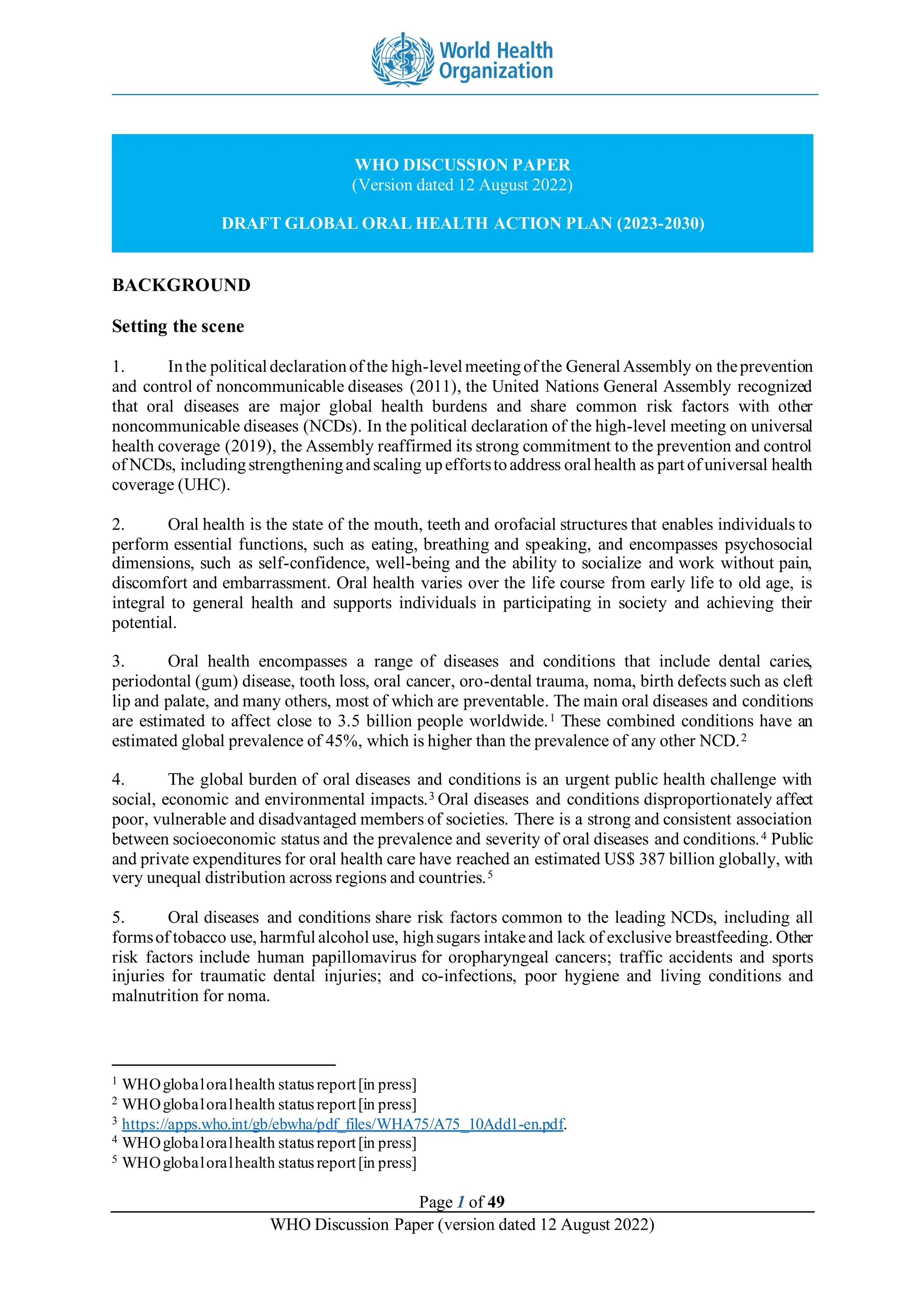 eb152-draft-global-oral-health-action-plan.pdf | Oral care | Personal Care