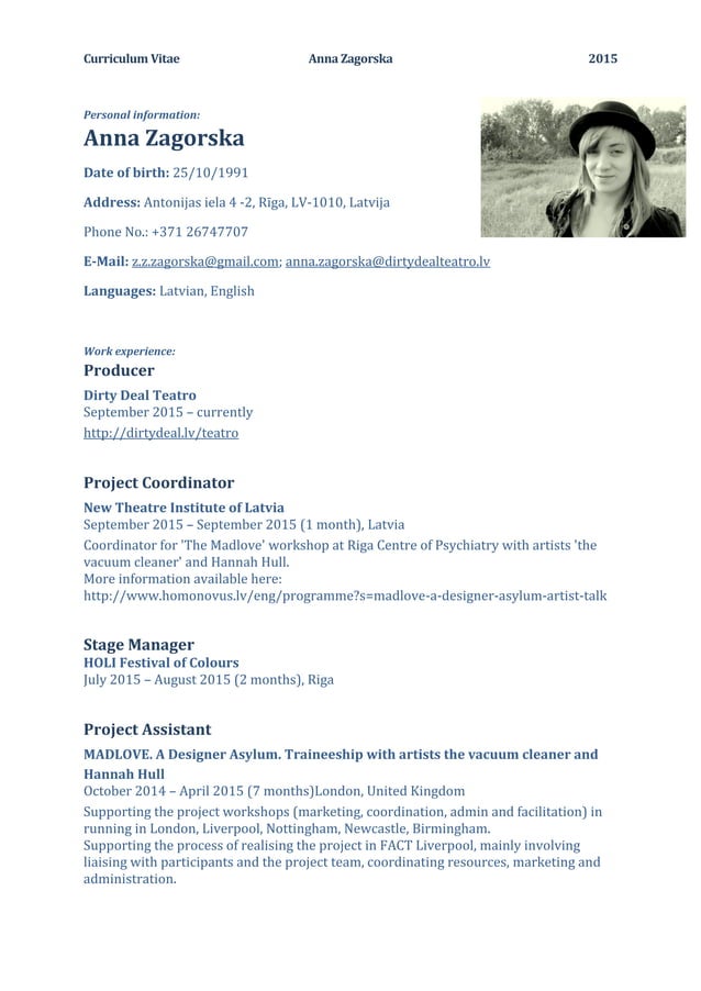 CV-ANNA-ZAGORSKA-Eng | PDF