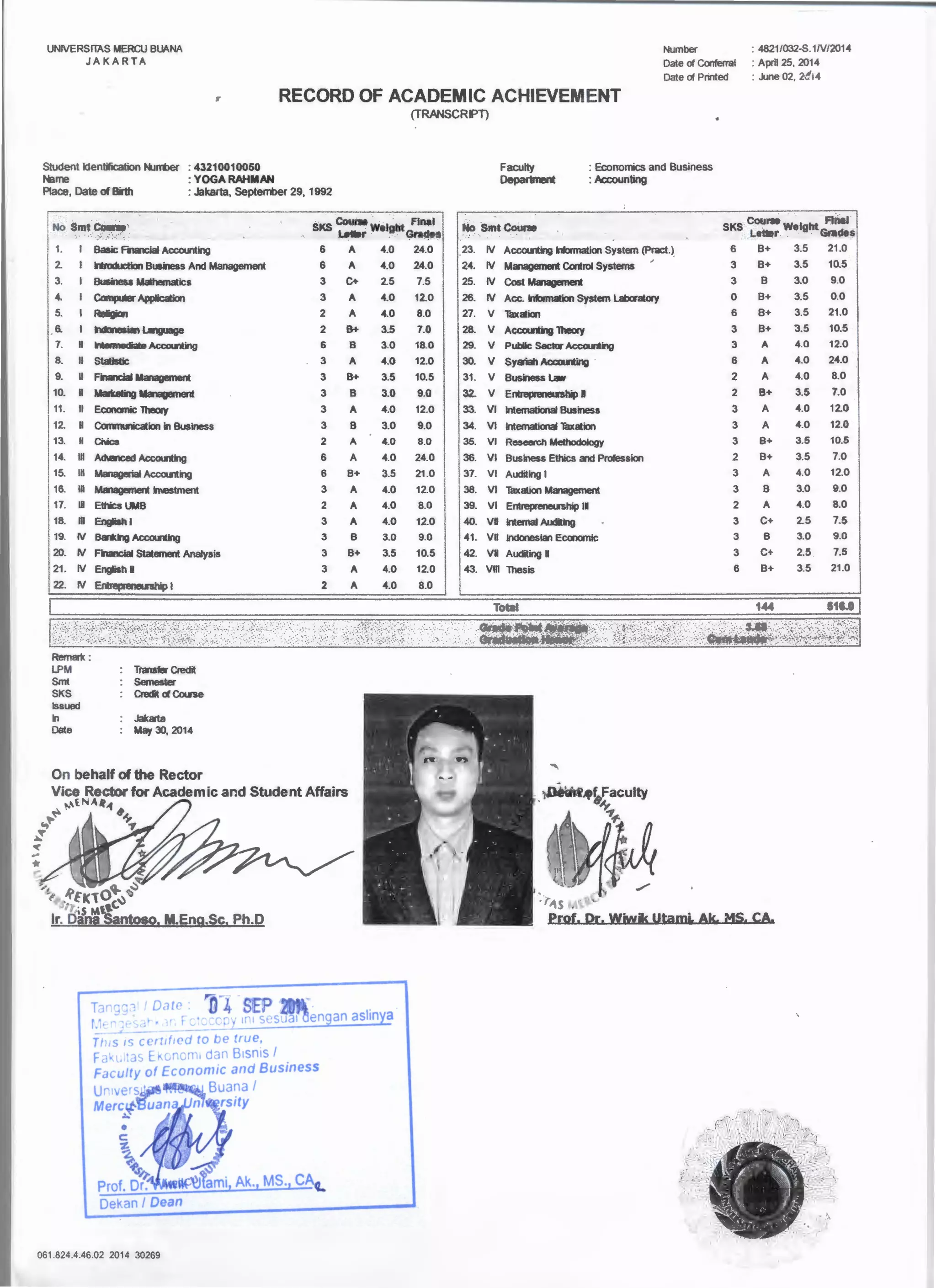 ijazah dan transkrip nilai | PDF