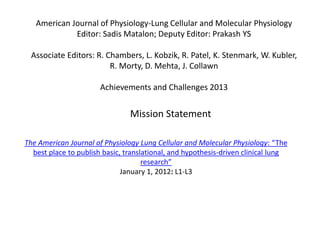 AJP-Lung 2014 Acomplishements | PPTX
