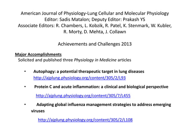 AJP-Lung 2014 Acomplishements | PPT