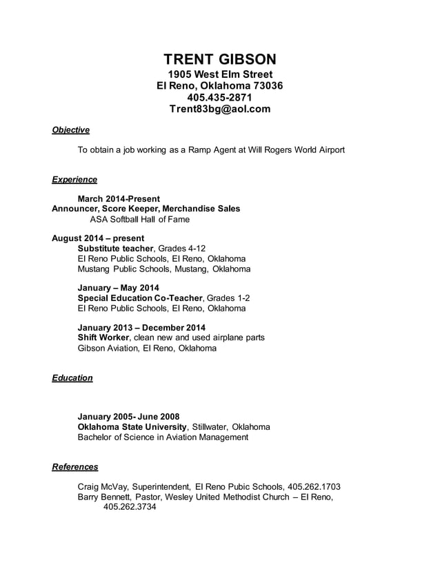 Trent's Resume 2015 | DOCX