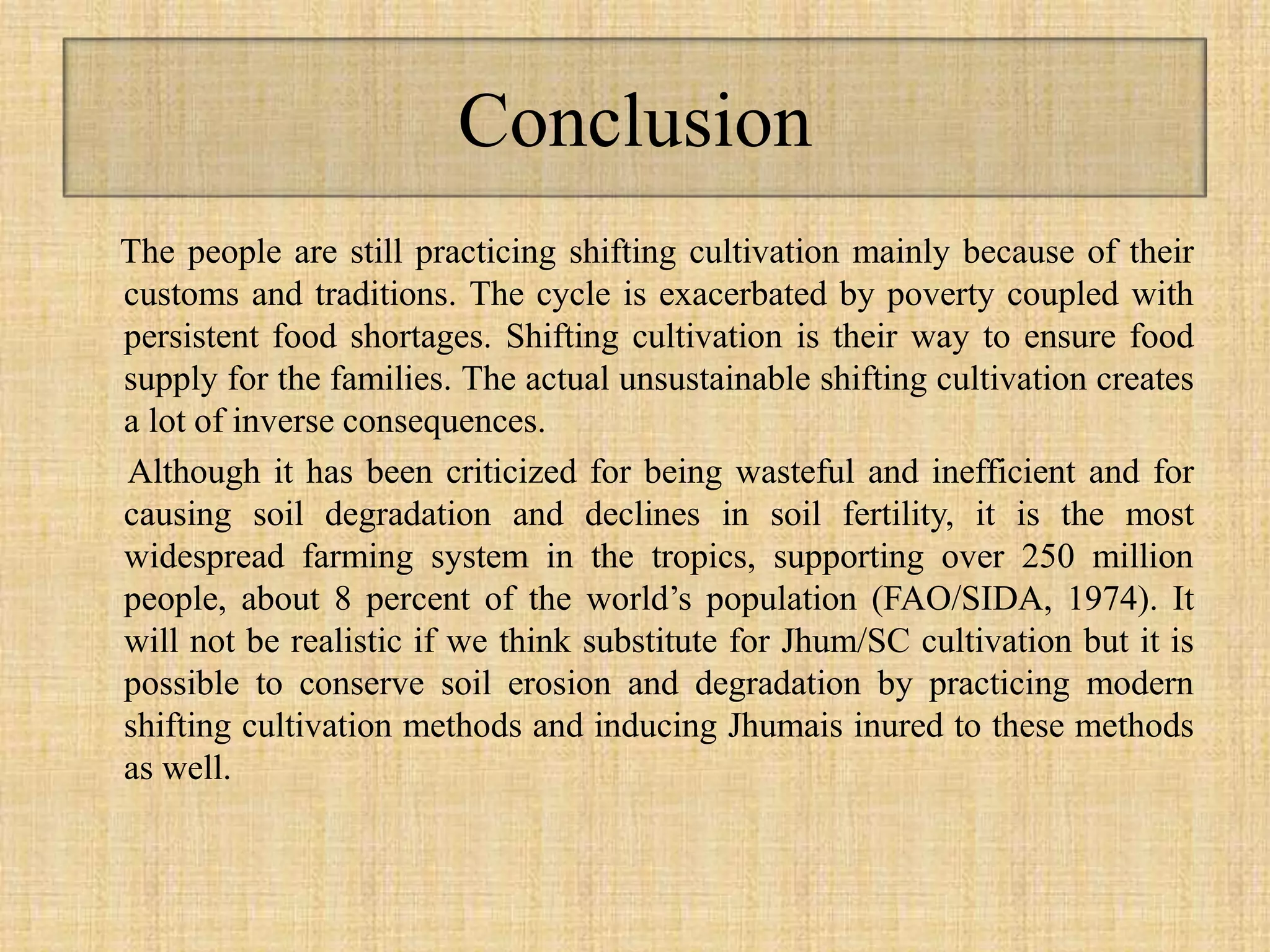 Shifting Cultivation & Its Alternatives for Sustainable Agriculture | PPTX