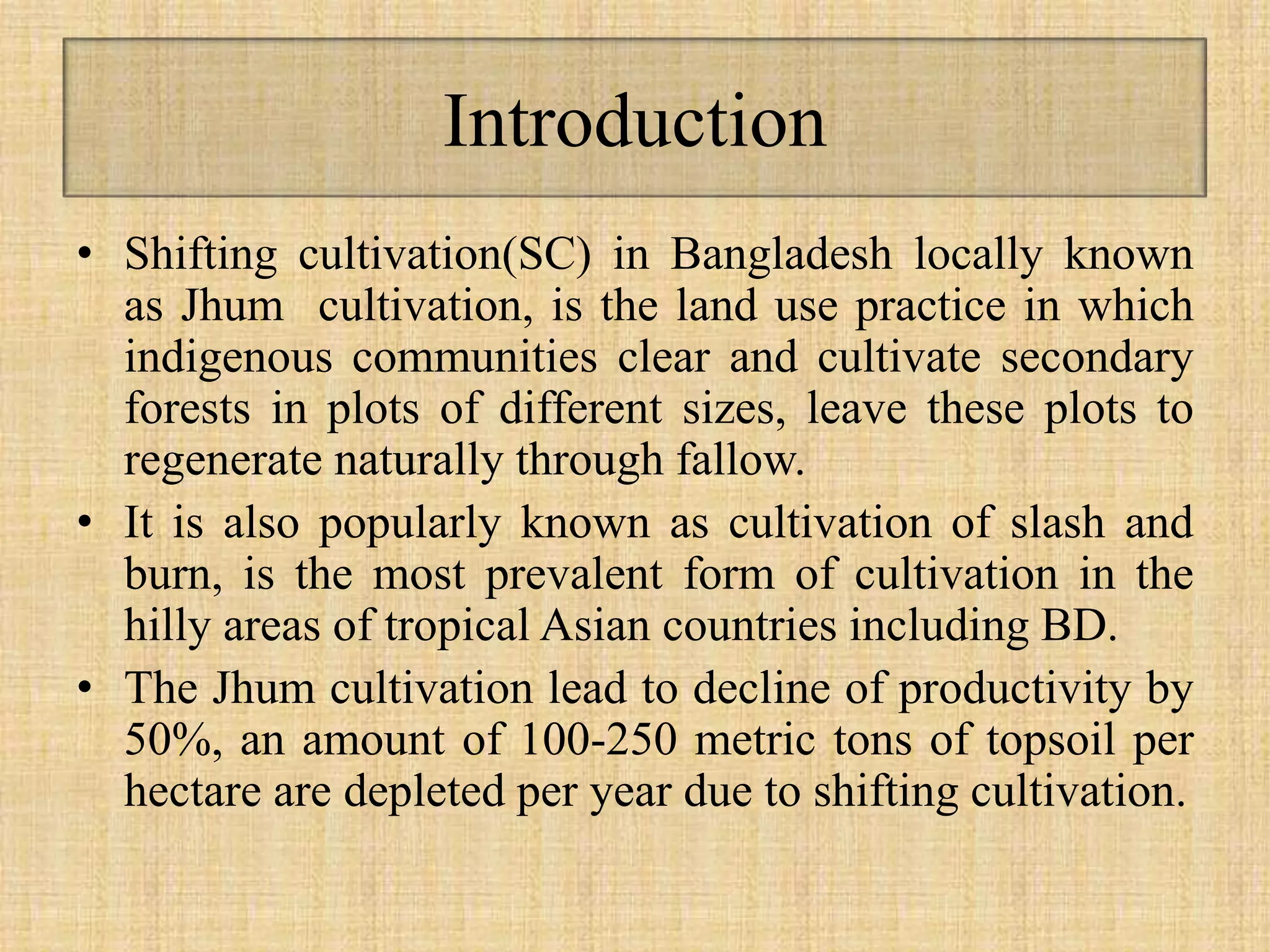 Shifting Cultivation & Its Alternatives for Sustainable Agriculture | PPTX