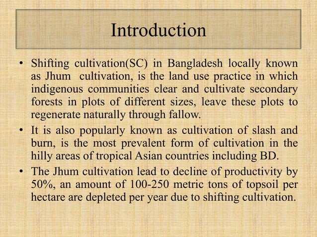 Shifting Cultivation & Its Alternatives for Sustainable Agriculture | PPTX