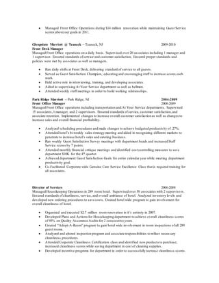 Beth Resume (2) | DOCX | Hotels and Motels | Travel Type