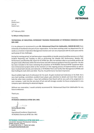 Recommendation letter HOD OEx MTBE | PDF