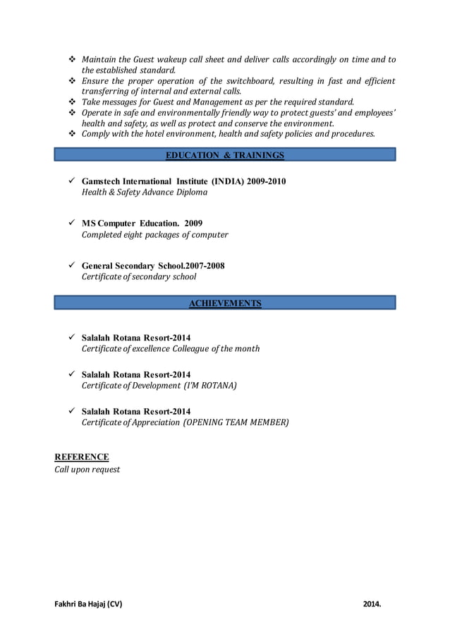 Fakhri cv | DOCX | Business | Business and Finance