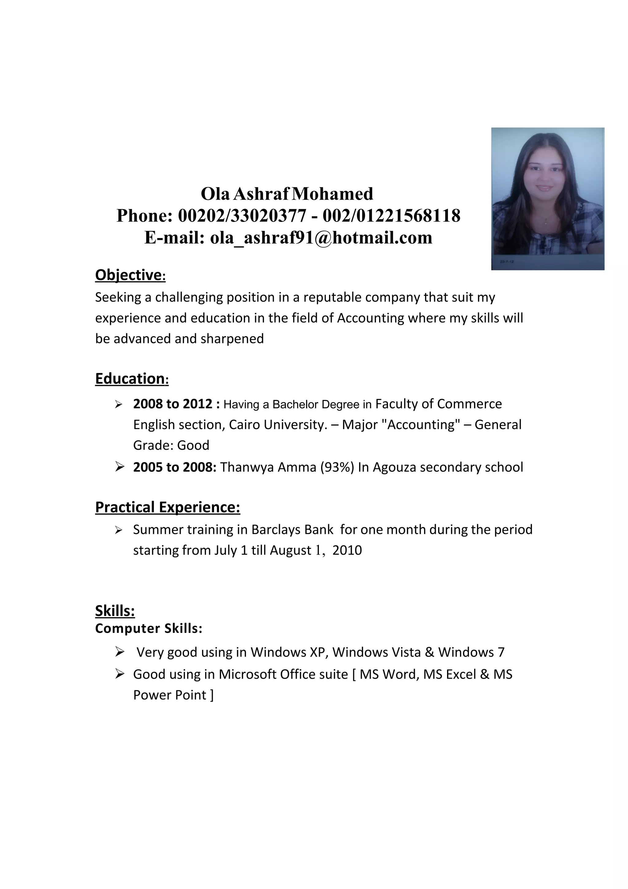 Ola Ashraf | DOC | Business | Business and Finance