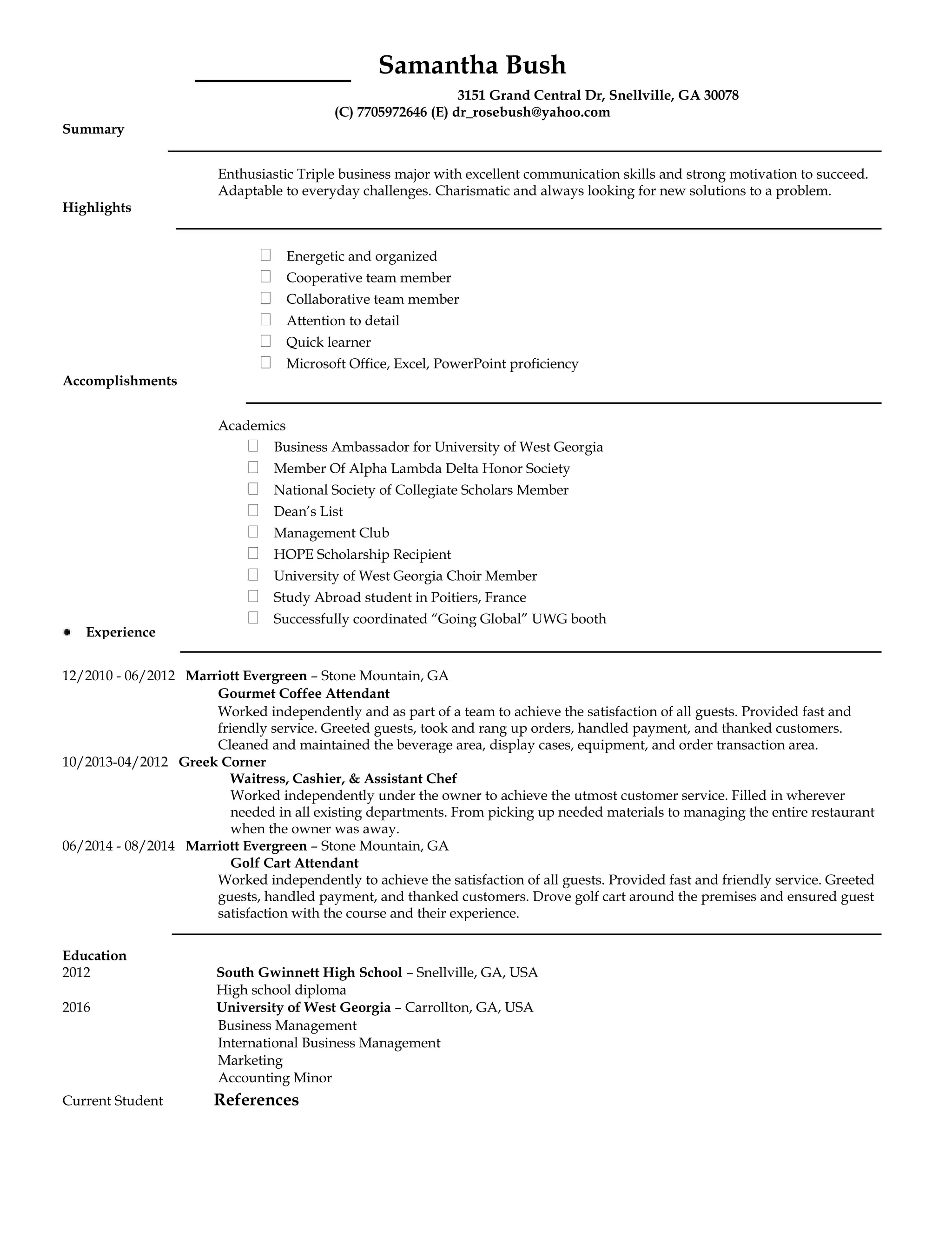 Samantha Bush Resume Updated | RTF