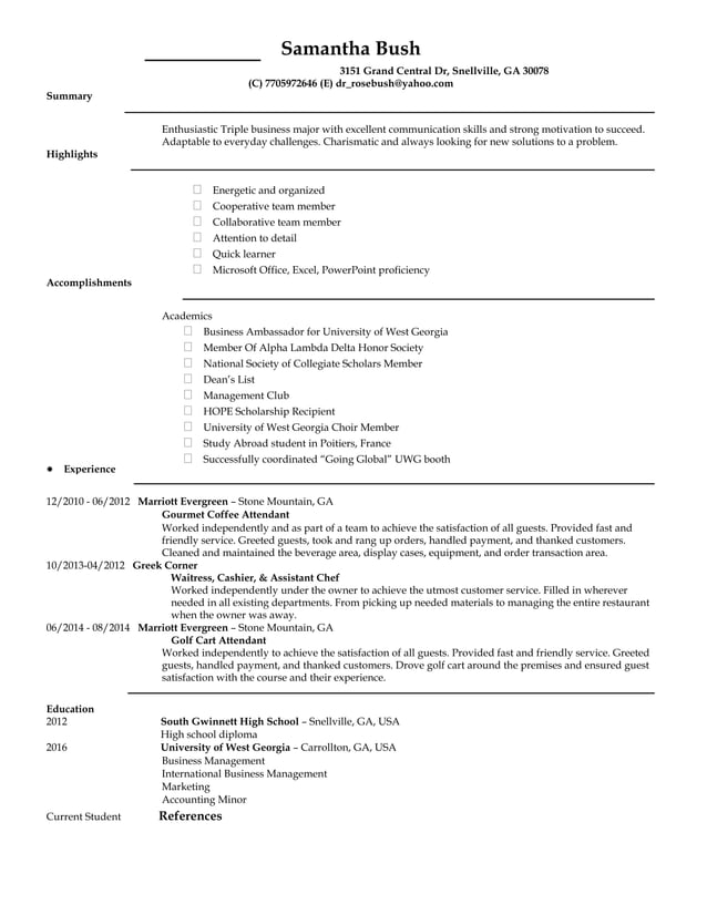 Samantha Bush Resume Updated | RTF