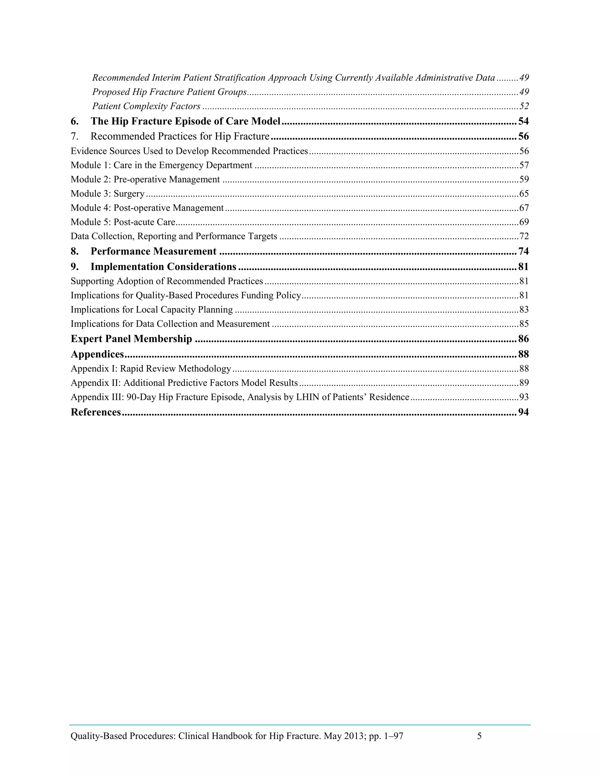 Quality Based Procedures_Clinical Handboook for Hip Fracture | PDF