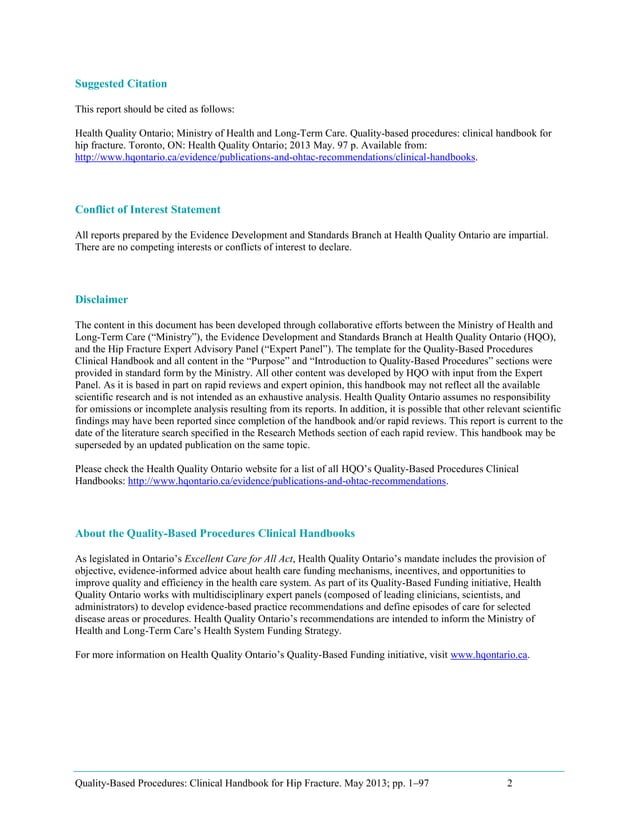 Quality Based Procedures_Clinical Handboook for Hip Fracture | PDF ...