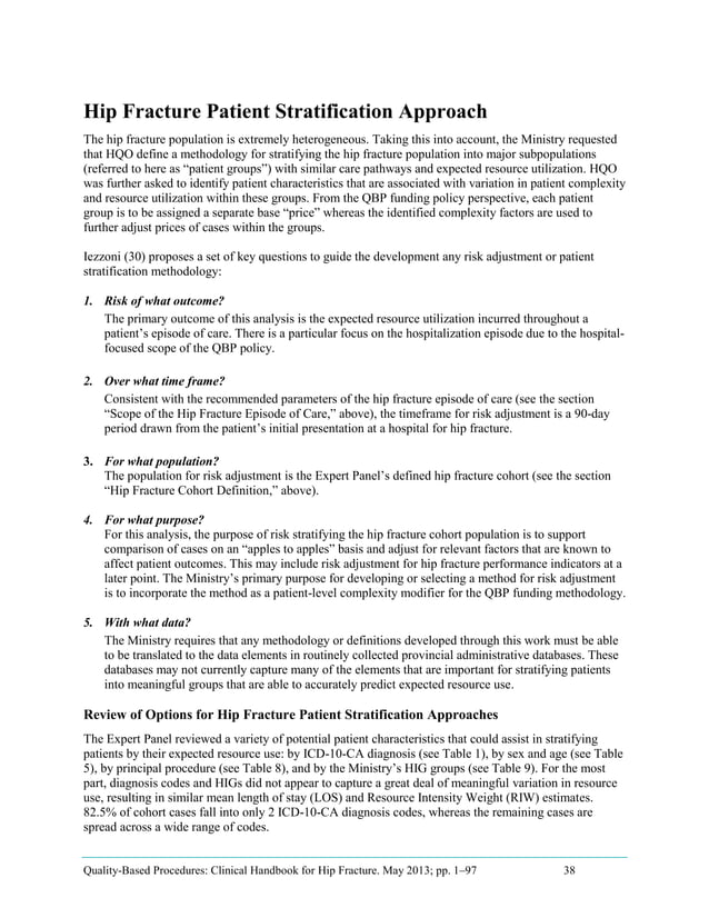 Quality Based Procedures_Clinical Handboook for Hip Fracture | PDF ...
