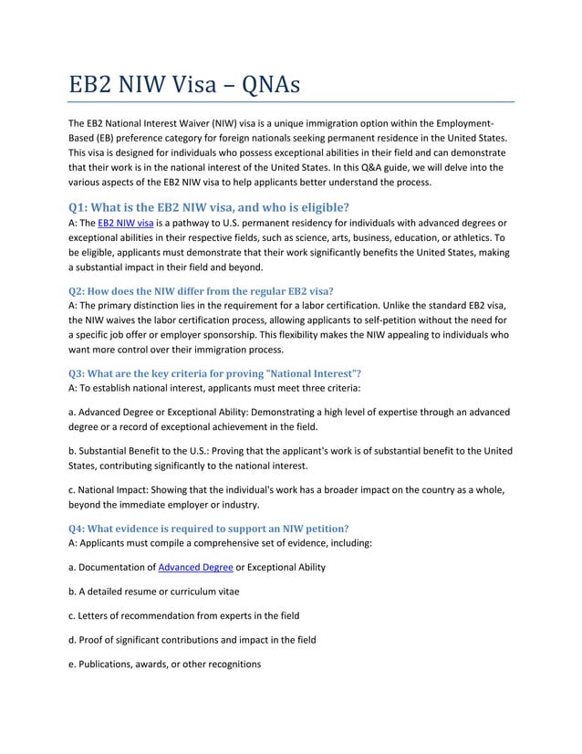EB2 NIW National Interest Waiver Visa – QNAs.docx