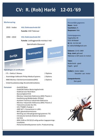 CV Rob Harlé - 2015-10 | PDF