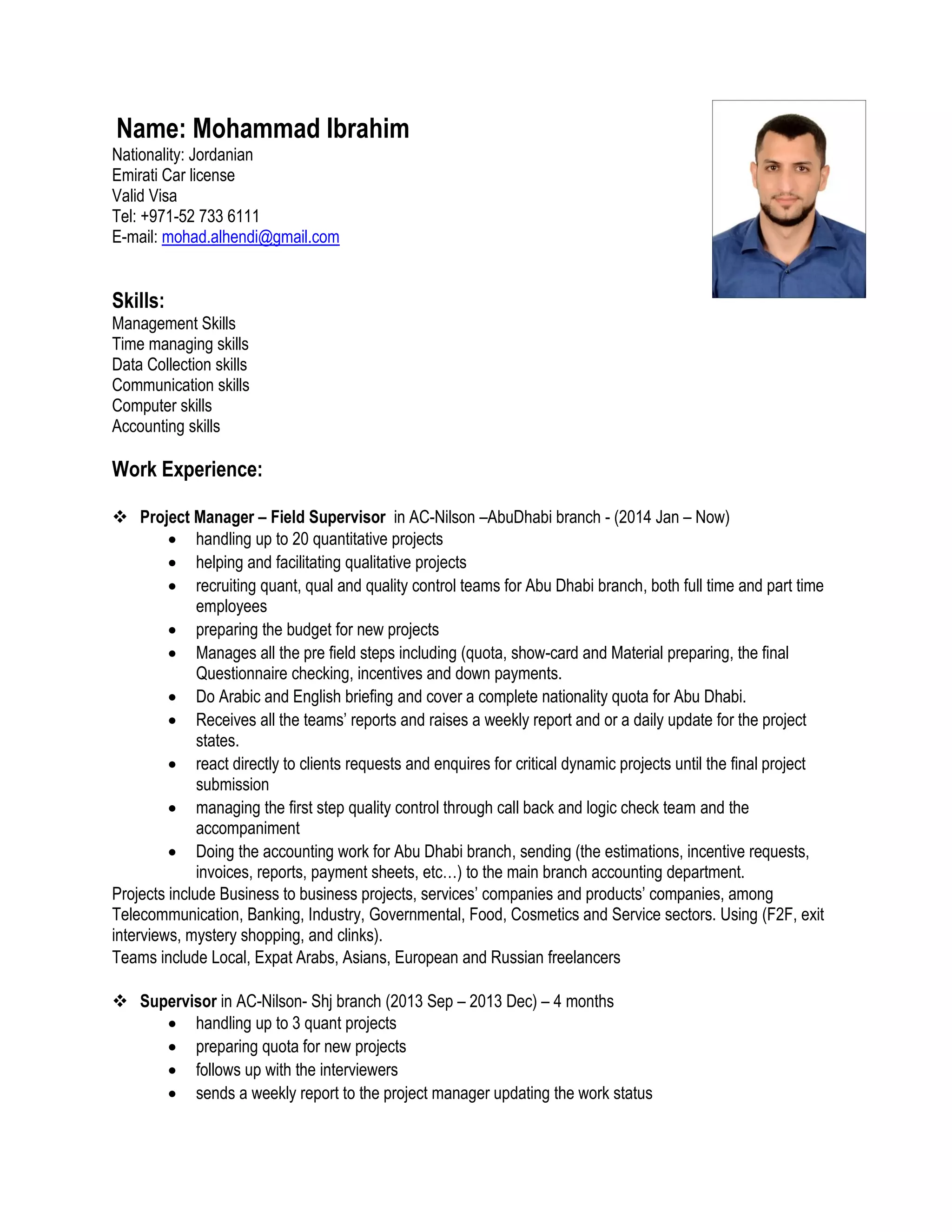 Mohammad AL-Hendi CV | PDF | Business | Business and Finance