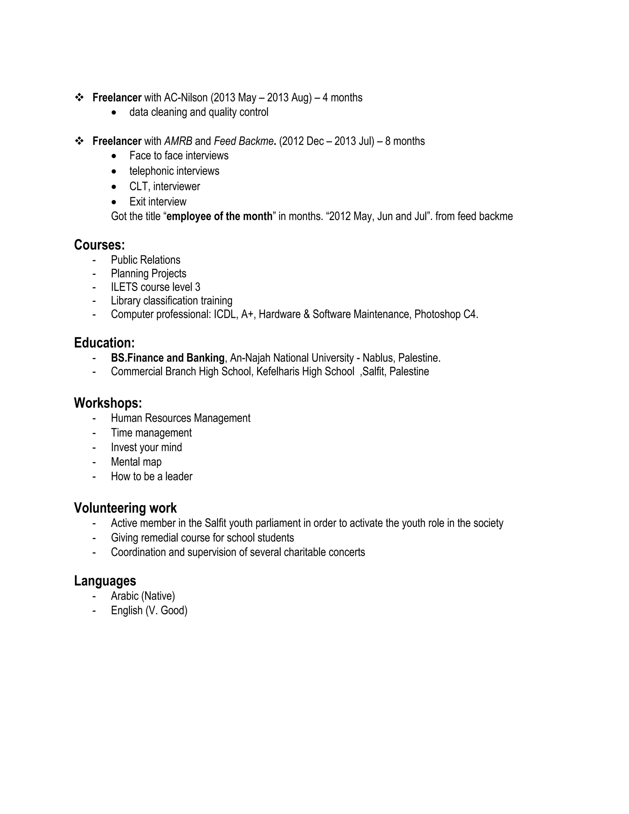 Mohammad AL-Hendi CV | PDF | Business | Business and Finance