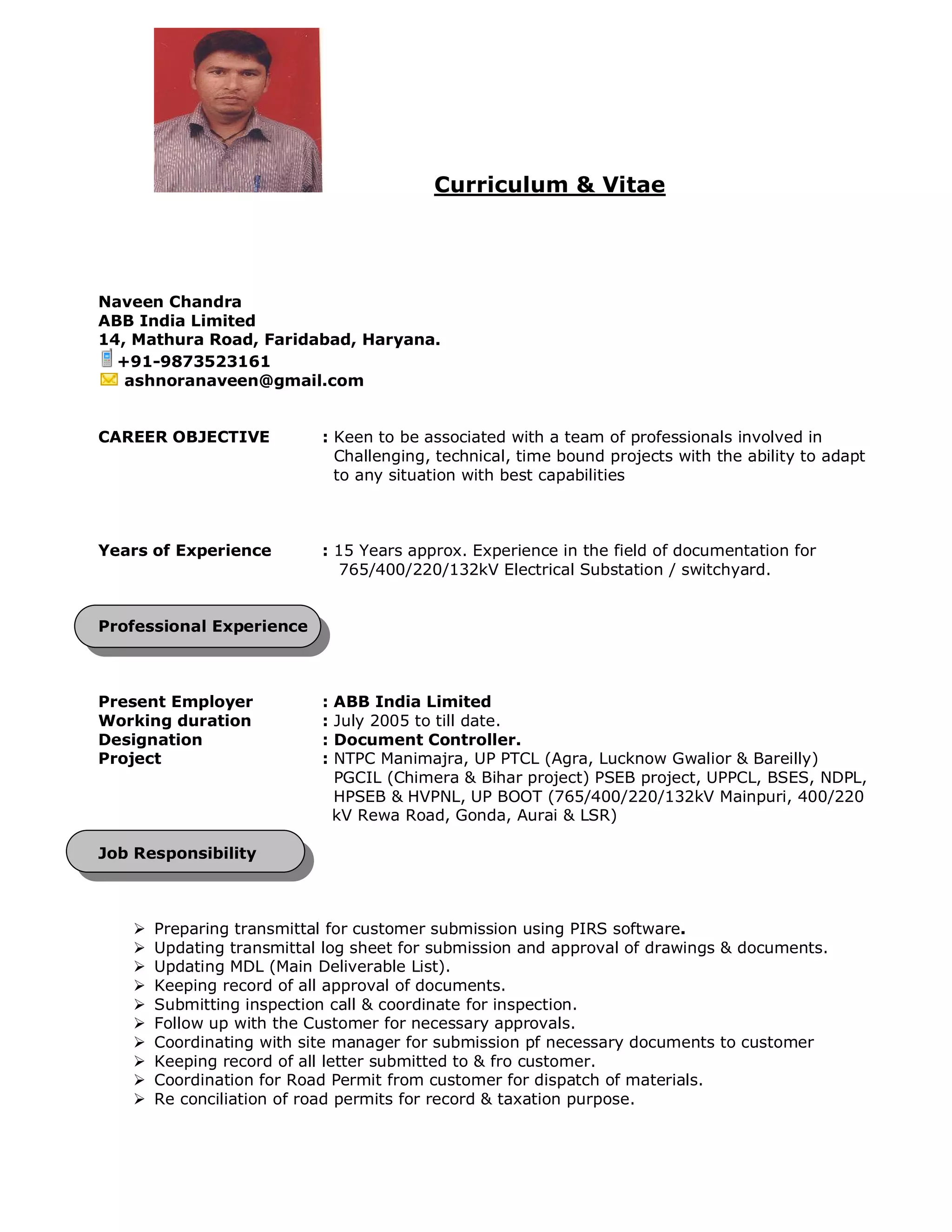 NAVEEN CV | PDF | Business | Business and Finance