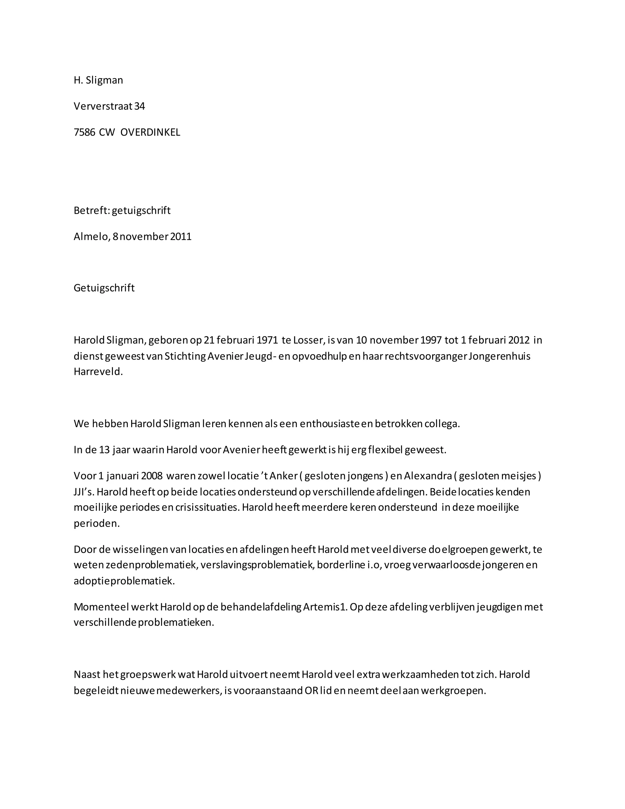 getuigschrift pedagogisch medewerker Avenier | DOCX