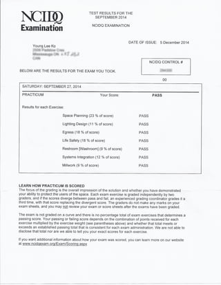 NCIDQ exam result copy | PDF