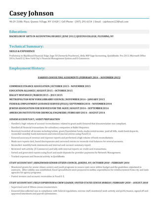 Casey Johnson's_Resume_[12-22-15] | DOCX | Business Accounting & Finance | Business