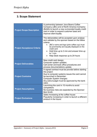Project Alpha - Summary of the Project | PDF