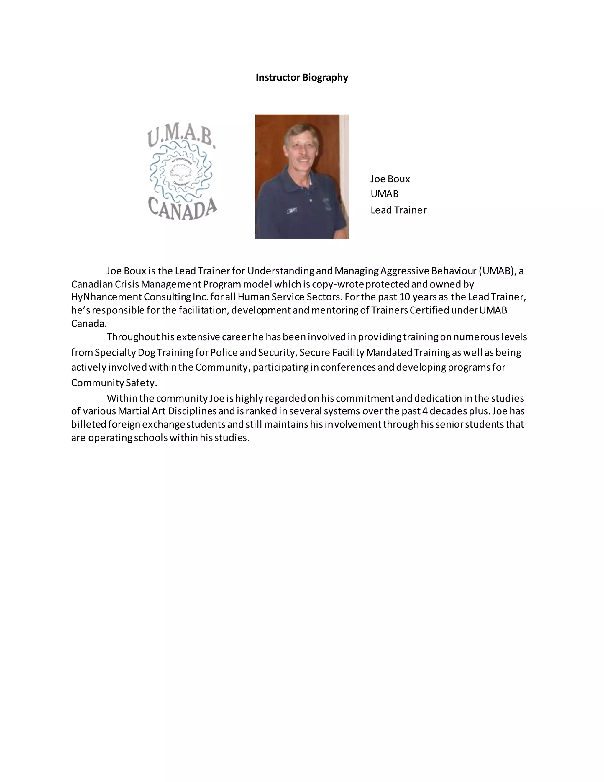 Umab Bio1 JoeB | DOCX