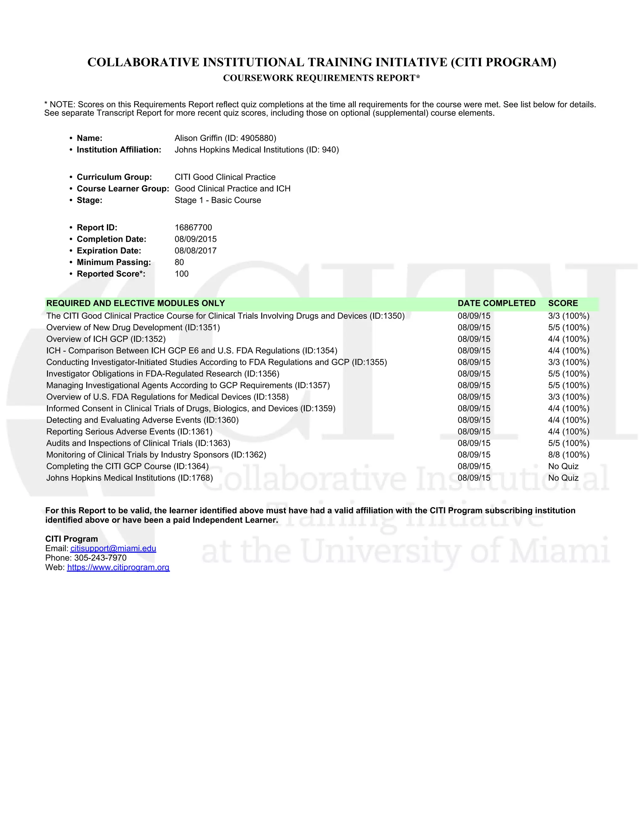 Johns Hopkins CompletionReport4905880 | PDF