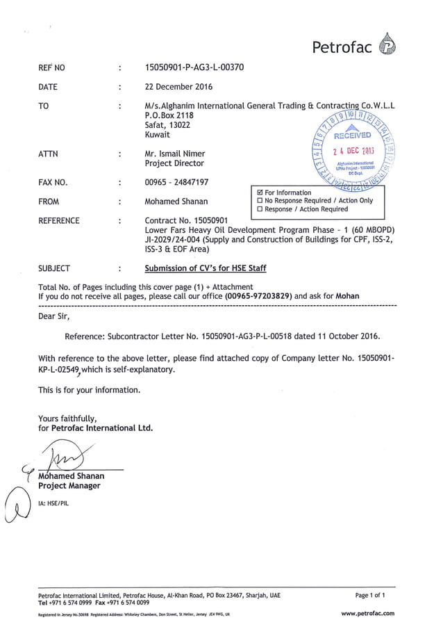KOC approval letter of Mr. Uday | PDF