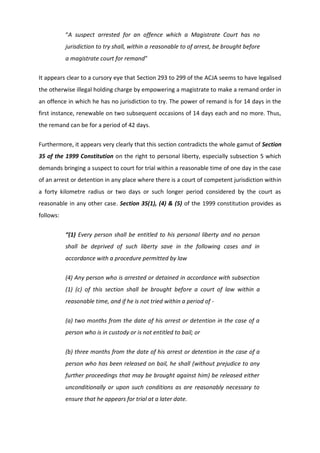 Holding charge vis a vis section 293 of ACJA, the thought of Ugochukwu ...