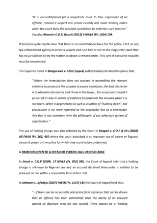 Holding charge vis a vis section 293 of ACJA, the thought of Ugochukwu ...