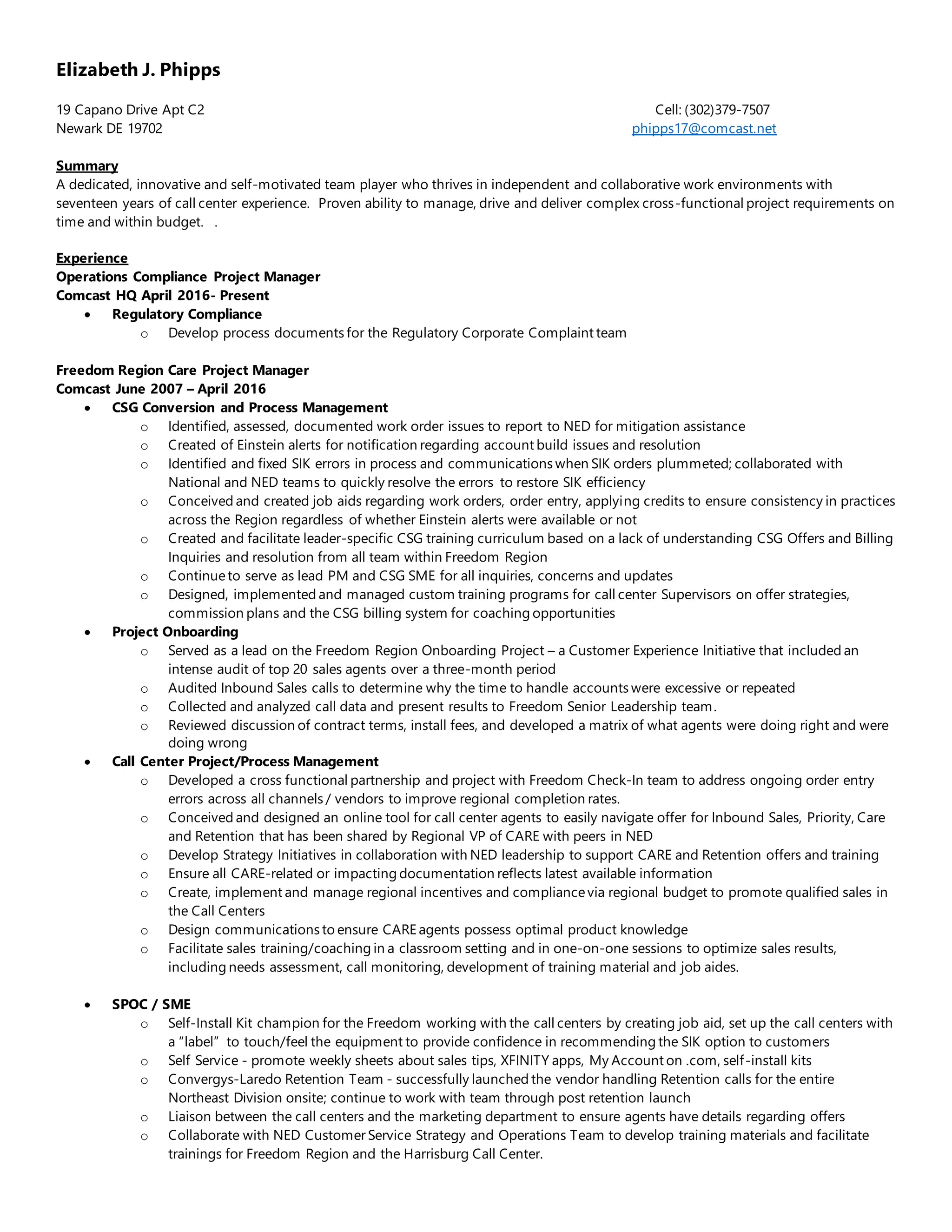 Elizabeth J Resume | DOCX